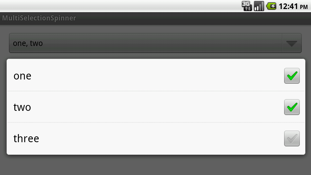Android: Spinner with multiple selection in Android