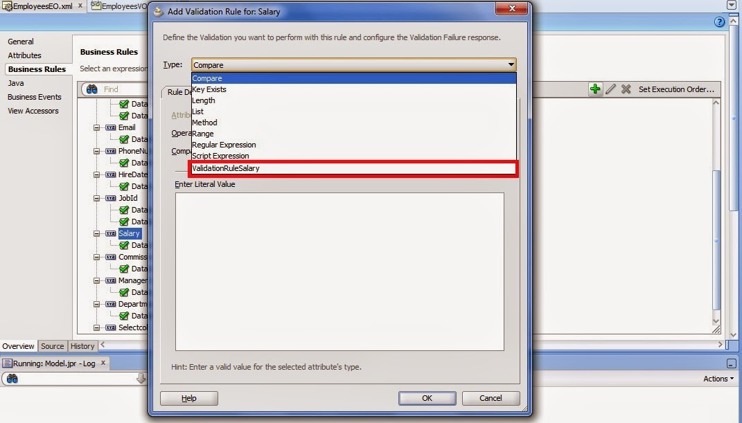 Creating Custom Validation Rule For Entity Object in ADF