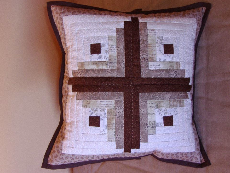 Entretelas y patchwork: Cojines Log Cabin