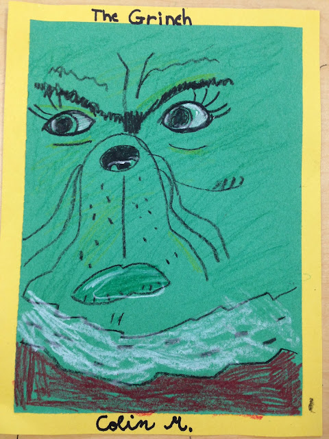 Mr.Kreutinger's Art Room!!!: 4th grade: Grinch Portraits!!!