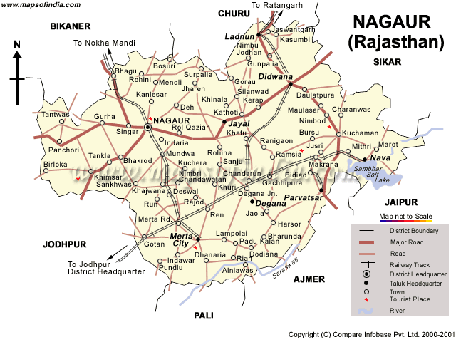 Top Tourist Place India : Map Of Rajasthan