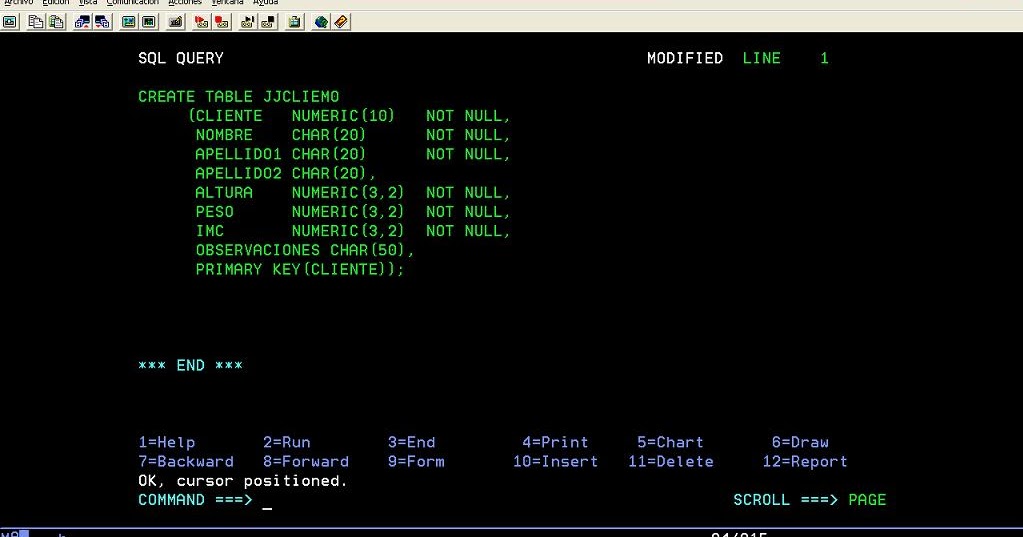 Universo Cobol: Creación de una Tabla DB2