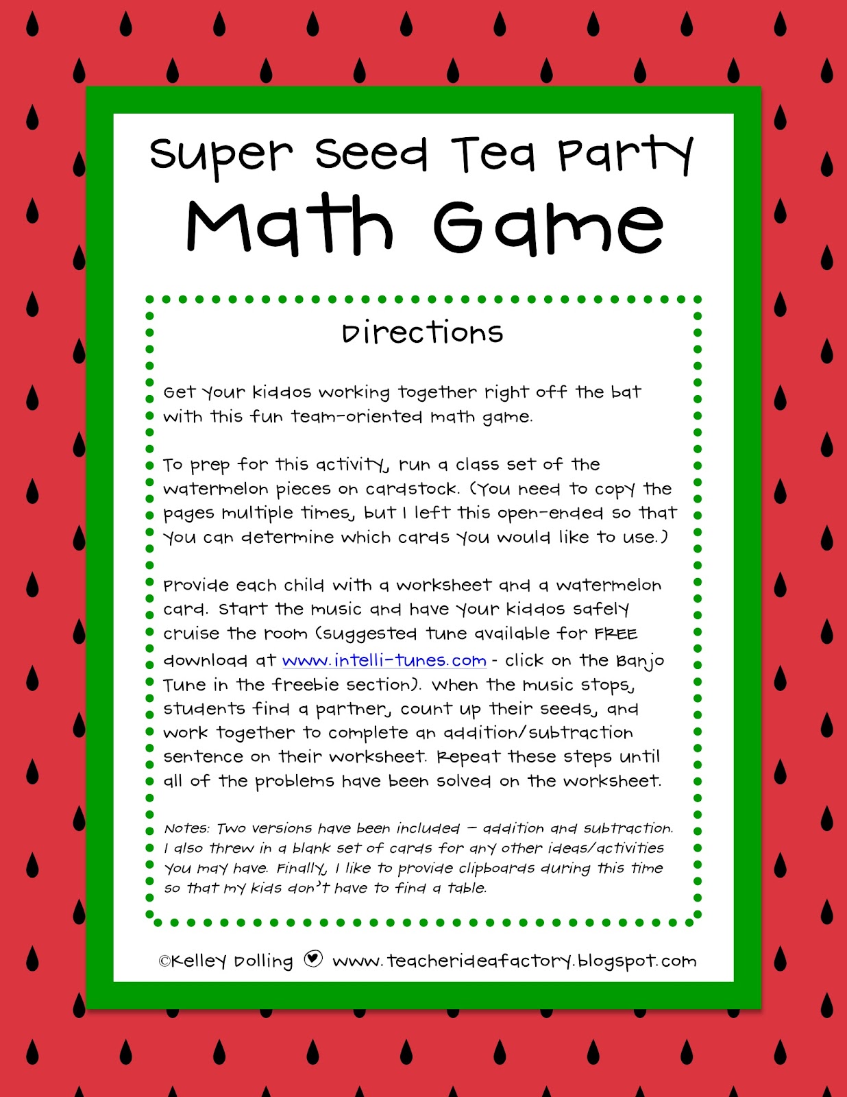 A BIG WATERMELON WELCOME - BACK TO SCHOOL PACK - Teacher Idea Factory