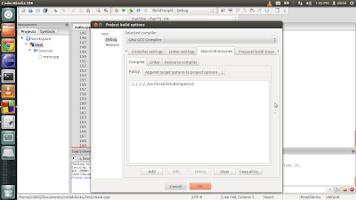 Как подключить opencv codeblocks ubuntu