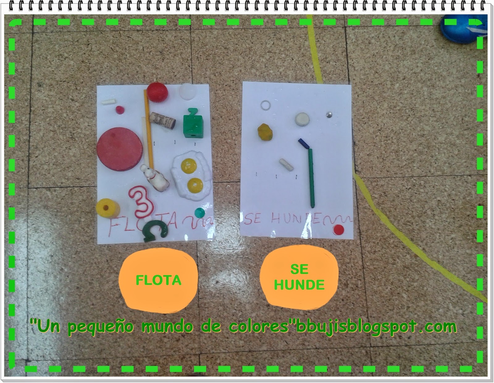 UN PEQUEÑO MUNDO DE COLORES: Experimentamos: ¿Flota o se hunde?