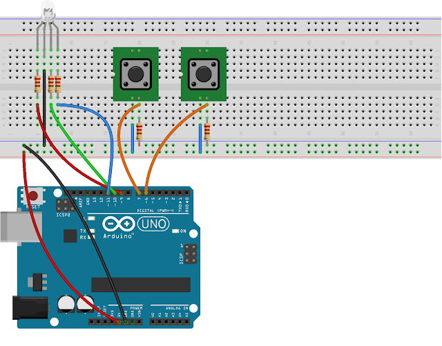 Can's Robotics & Arduino Blog: RGB Led control via Push Buttons