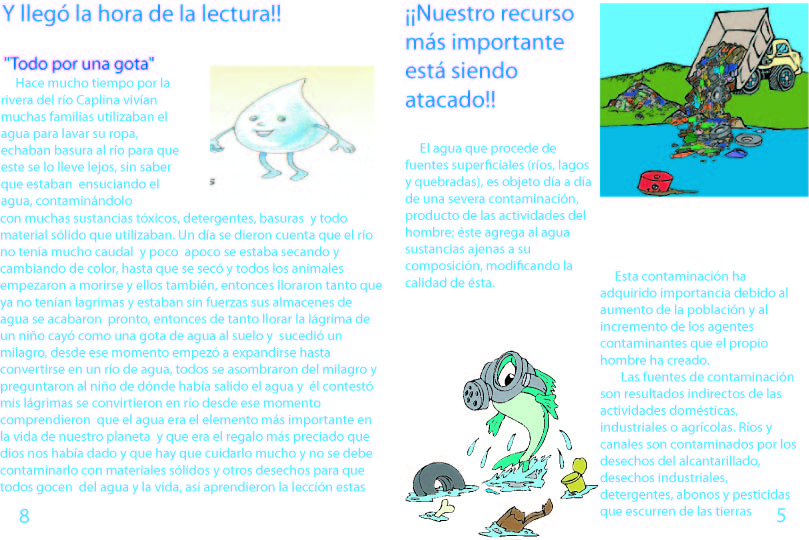 Contaminación Azul (Agua): FOLLETO DEL CUIDADO DEL AGUA Contaminación Azul (Agua): FOLLETO DEL CUIDADO DEL AGUA