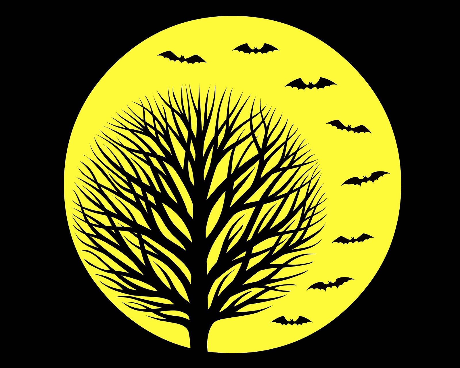 CJO Photo: Printable Halloween Art 8x10: Full Moon and Bats