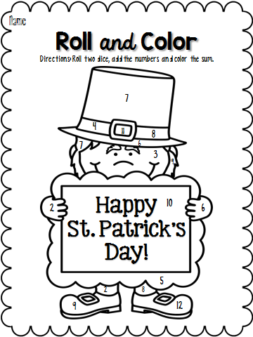 The Best of Teacher Entrepreneurs: Math Lesson-"Roll and Color: March"