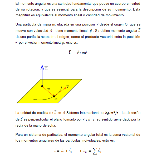 Dinamica Rotacional : Momento angular de una partícula y de un sistema ... Dinamica Rotacional : Momento angular de una partícula y de un sistema ...