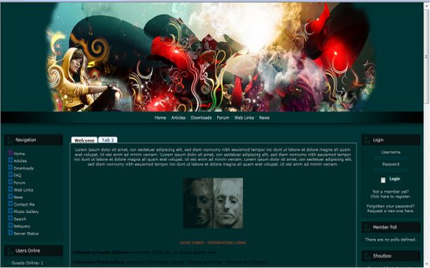 Free Vista Style Green Php-fusion Theme Template Download