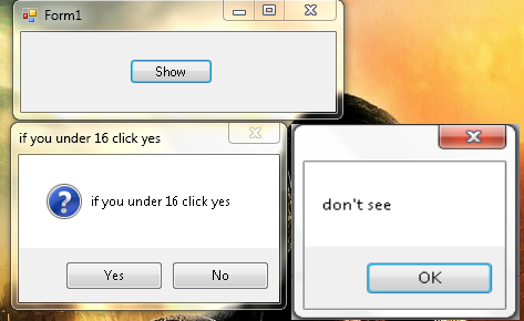 Visual Basic Dot Net Code: How to use advanced message box in vb.net?