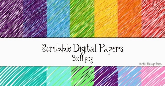 Scribble Digital Papers - Surfin' Through Second