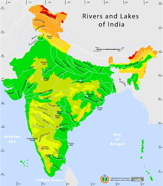 the important rivers of India | General Knowledge the important rivers of India | General Knowledge
