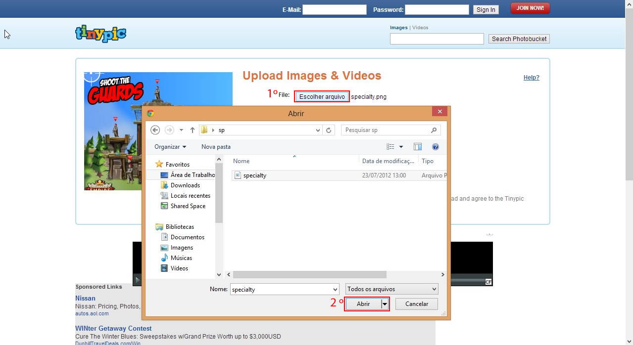 Como fazer upload de imagens no TinyPic ~ Specialty tutoriais Como fazer upload de imagens no TinyPic ~ Specialty tutoriais
