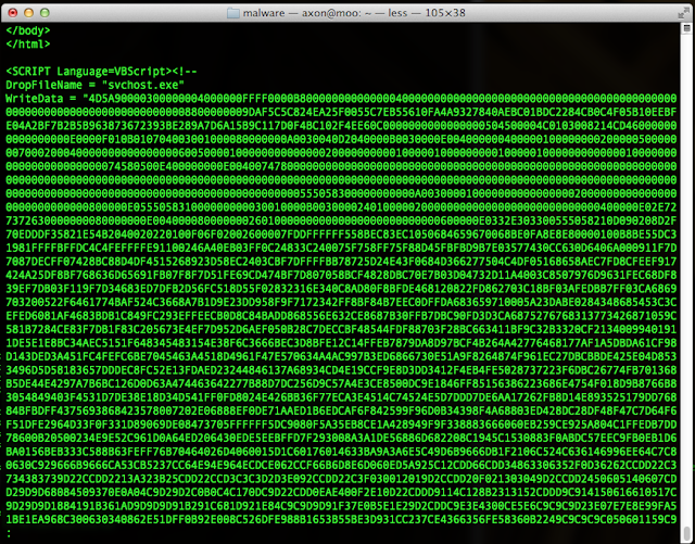 HiR Information Report: Decoding VBScript Malware-infected HTML files