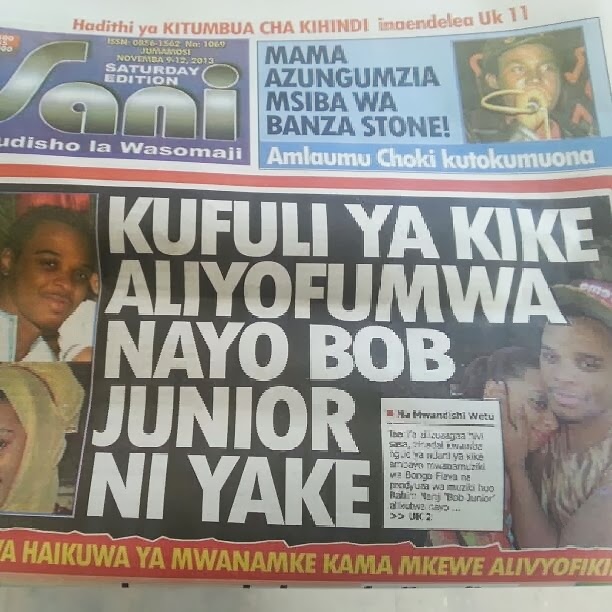 tzya kijanja: BOB JUNIOR 'HII IMEKUWA TOO MUCH' BAADA YA GAZETI LA SANI KUDAI KUFURI YA KIKE ...