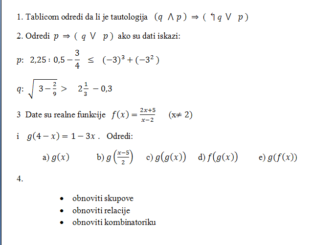 M A T E M A T I K A P N: PRVI RAZRED - DOMAĆI ZADATAK 014