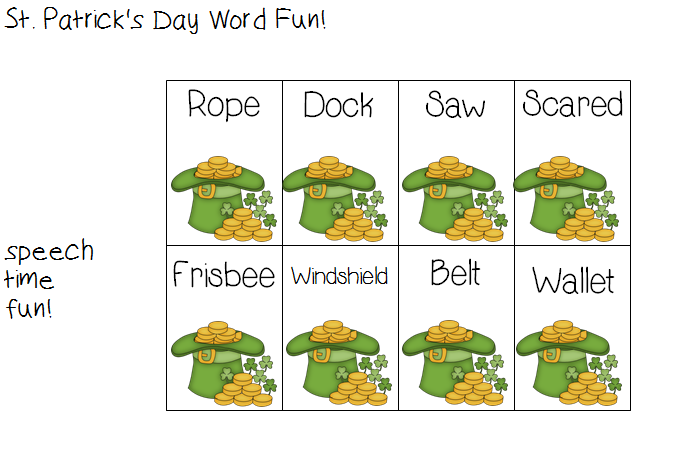 St. Patrick's Day Word Fun! - Speech Time Fun: Speech and Language ...
