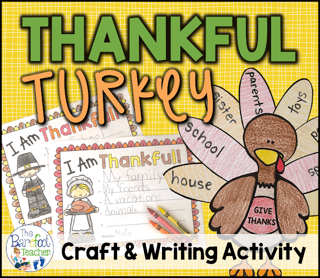 Thanksgiving Turkey Craft & Writing Sheets | The Barefoot Teacher