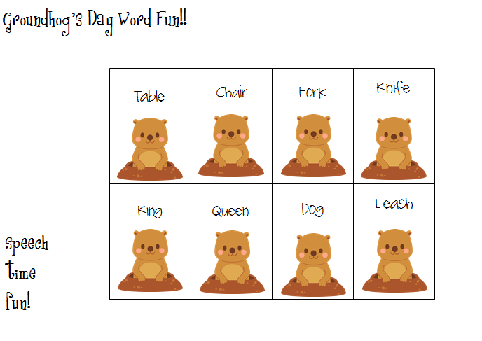 Groundhog's Day Word Fun! - Speech Time Fun: Speech and Language Activities