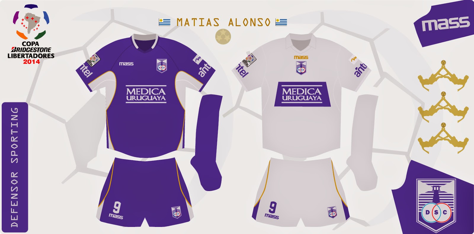 Design Futbol Kits: Defensor Sporting 2014 (Libertadores)