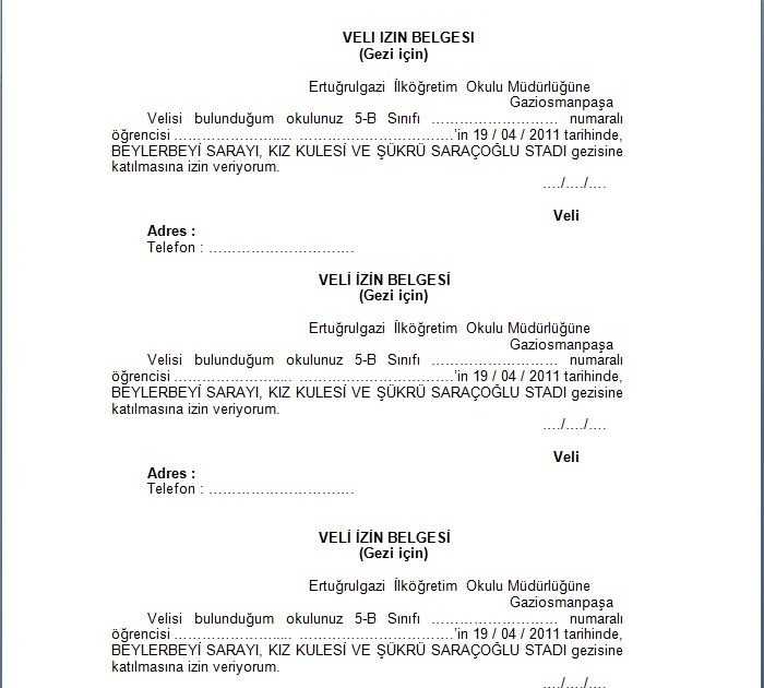 Ödev Vakti: GEZİ İÇİN VELİ İZİN BELGESİ İNDİR... Ödev Vakti: GEZİ İÇİN VELİ İZİN BELGESİ İNDİR...