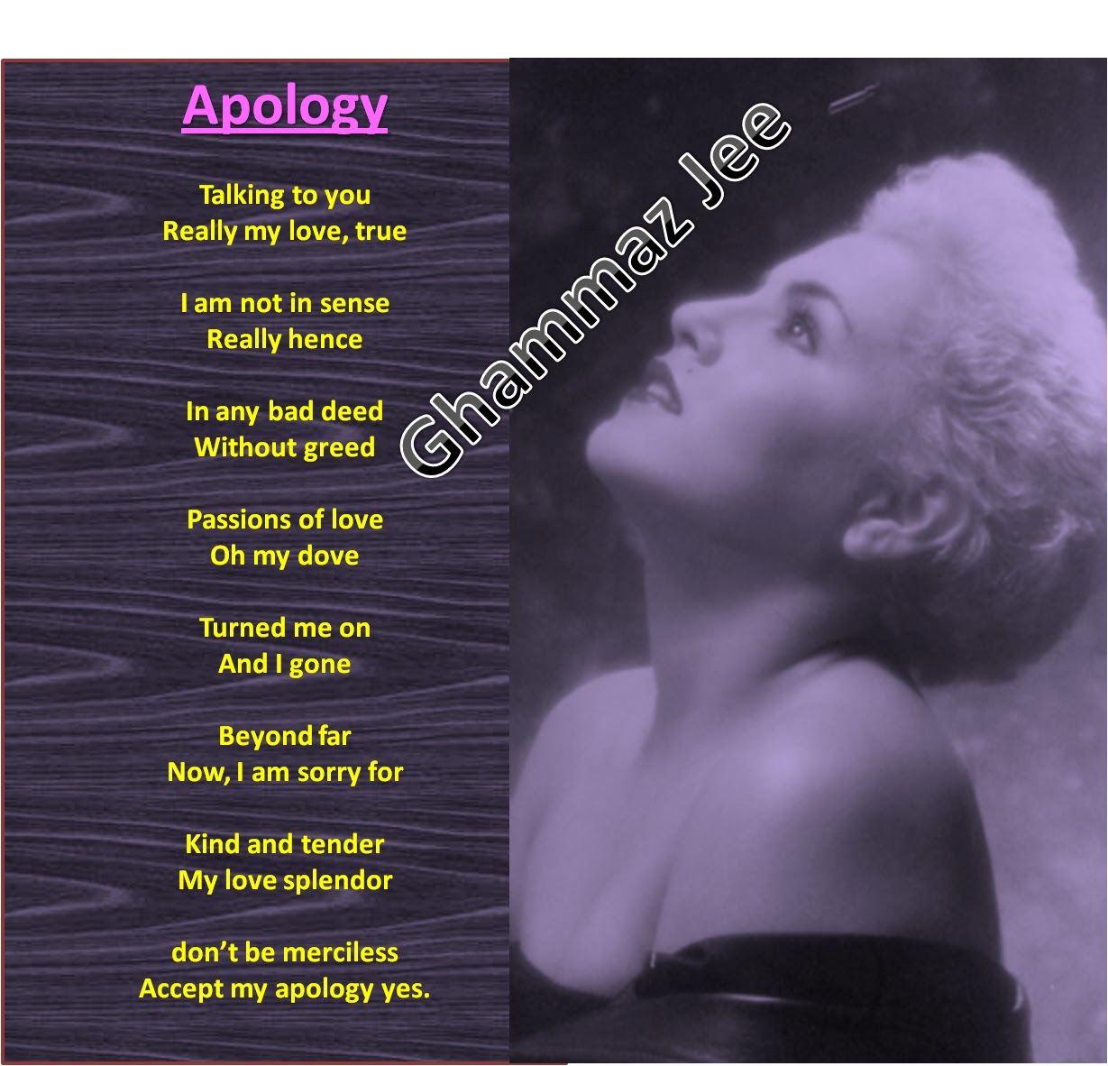 Beautylove and Poetry: Apology (Poem)