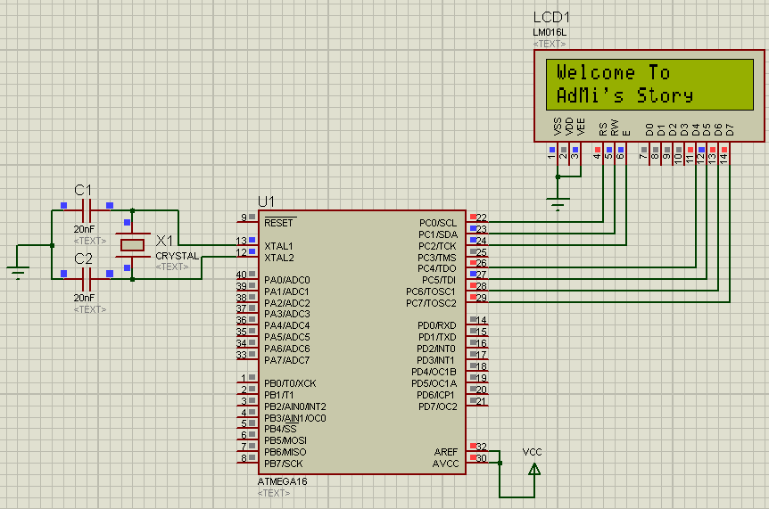 Simulasi LCD 16x2 dengan Proteus | AdMi's Story Simulasi LCD 16x2 dengan Proteus | AdMi's Story