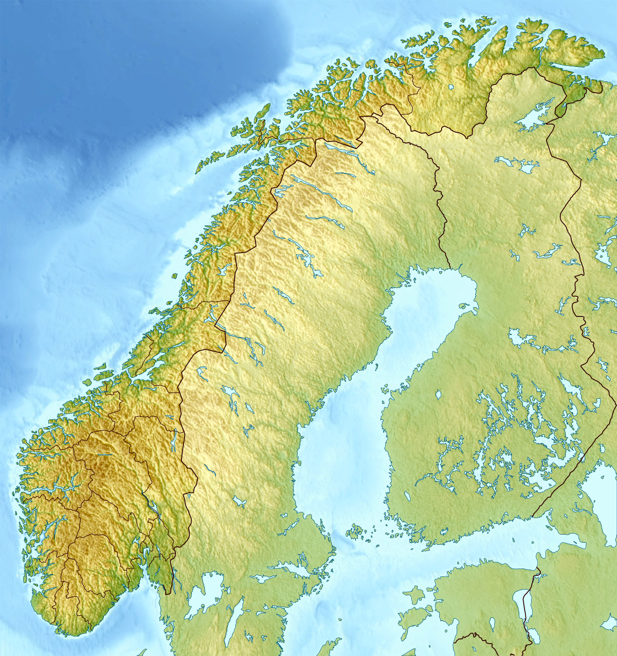 Norge - Geografiske Kort over Norge