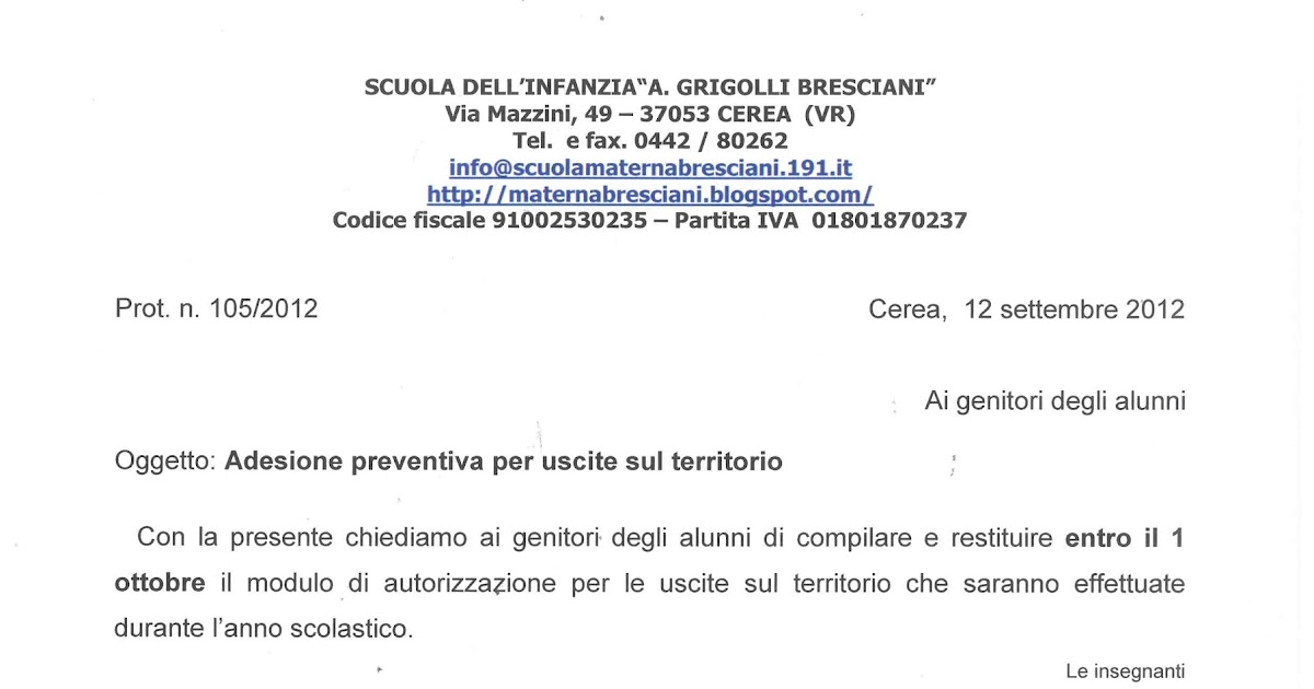 scuola dell'infanzia A. Grigolli Bresciani: autorizzazione uscite ... scuola dell'infanzia A. Grigolli Bresciani: autorizzazione uscite ...