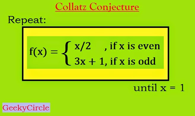 Geeky Circle!: Collatz Conjecture - Implementation in Java Geeky Circle!: Collatz Conjecture - Implementation in Java