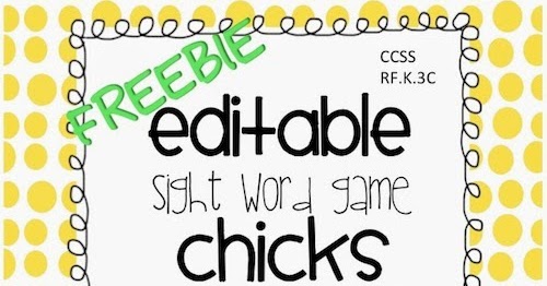 bren in room 10 : FREEBIE ~ Editable Chicks for Sight Word Game