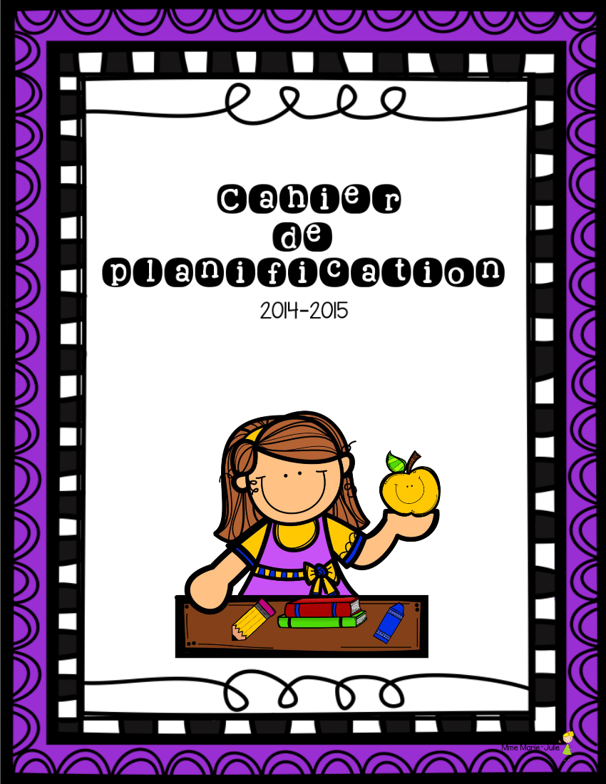 Mme Marie-Julie : Couverture: Cahier de planification