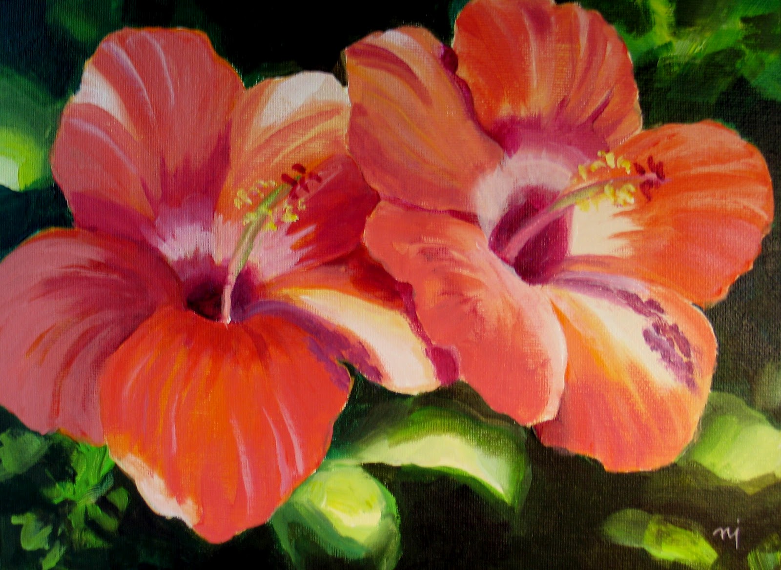 Nel s Everyday Painting Hibiscus Experiments SOLD nel-s-everyday-painting-hibiscus-experiments-sold