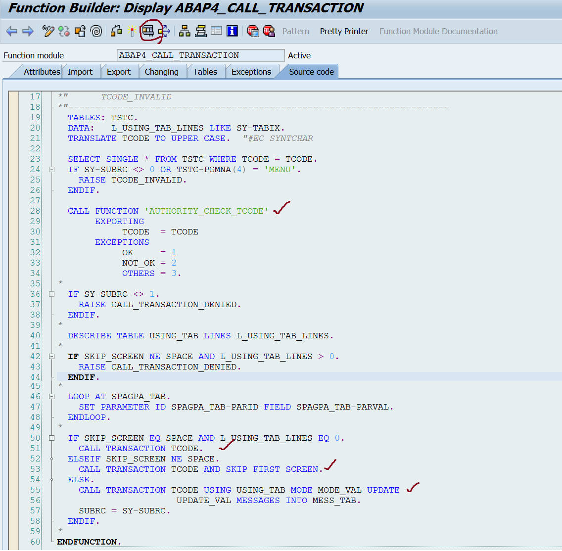 TECHSAP : Standard FM to call any SAP Transaction in the Program an altrernate to CALL ...