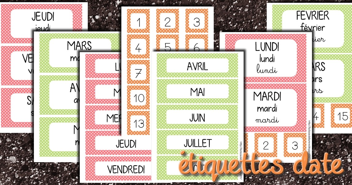 La maternelle de Laurène: Les étiquettes dates
