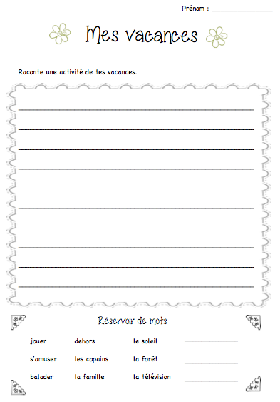 Sur le chemin de l'école: retour de vacances