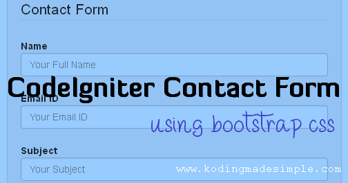 CodeIgniter Contact Form Tutorial with Email Sending Option | Guide Program and Web Development