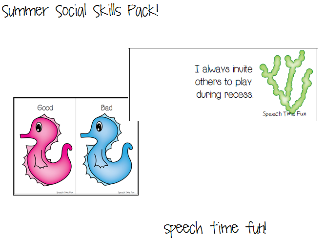 Summer Social Skills Pack! - Speech Time Fun: Speech and Language ...