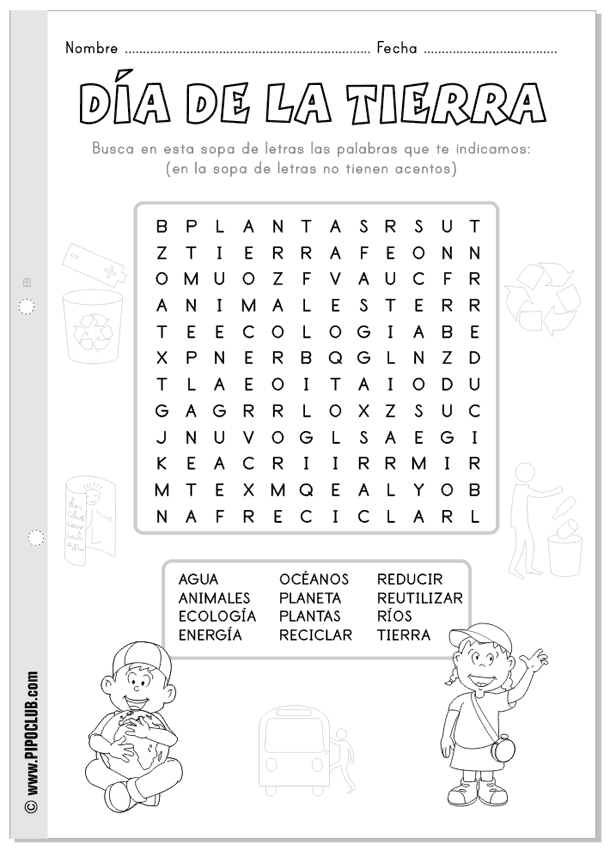 JUEGOS EDUCATIVOS PIPO: ACTIVIDADES DÍA DE LA TIERRA