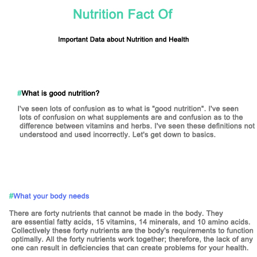 Nutrition facts of | 2bestsolutionsbg