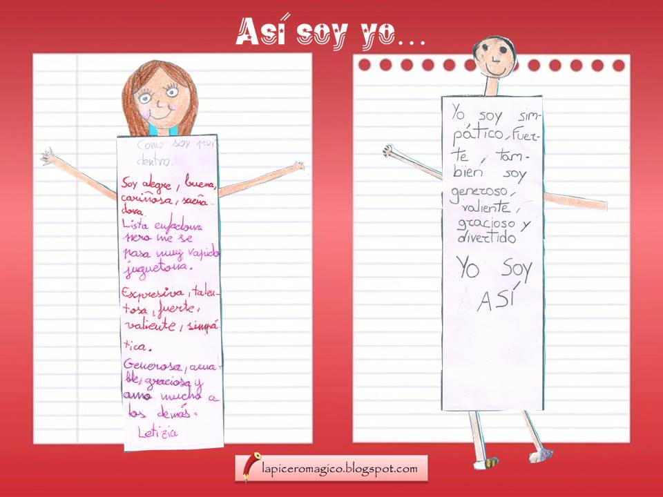 LAPICERO MÁGICO: Descripción del carácter: Así soy yo