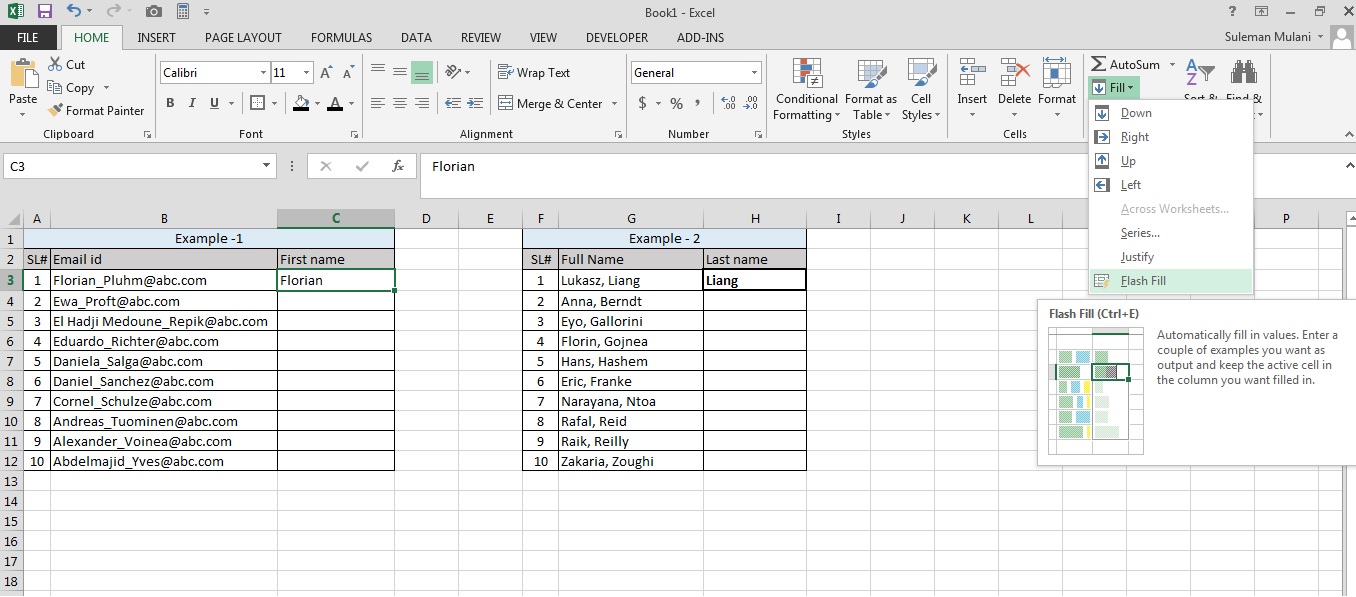 Excel Tips and Tricks: Flash fill - Excel 2013 Excel Tips and Tricks: Flash fill - Excel 2013