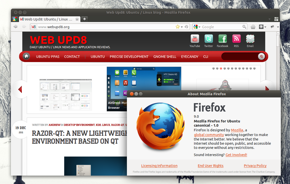Firefox 9 Released With Improved JavaScript Performance [Quick Update] ~ Web Upd8: Ubuntu ...