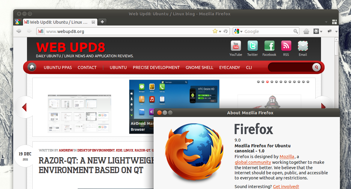 Firefox 9 Released With Improved JavaScript Performance [Quick Update] ~ Web Upd8: Ubuntu ...