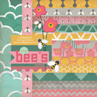 Craftastical!: The Bee's Knees Digital Scrapbooking Kit Freebie
