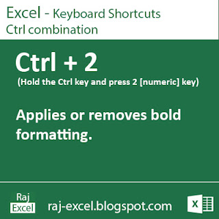 Raj Excel: Excel Keyboard Shortcuts: Ctrl + 2
