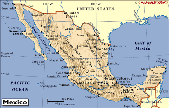 MEXICO - MAPAS GEOGRÁFICOS DE MEXICO - Mundo Hispánico™