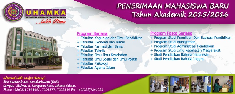 Pendaftaran Mahasiswa baru UHAMKA Tahun 2015-2016 - Kuliah Cepat, Murah, dan Berkualitas di Jakarta